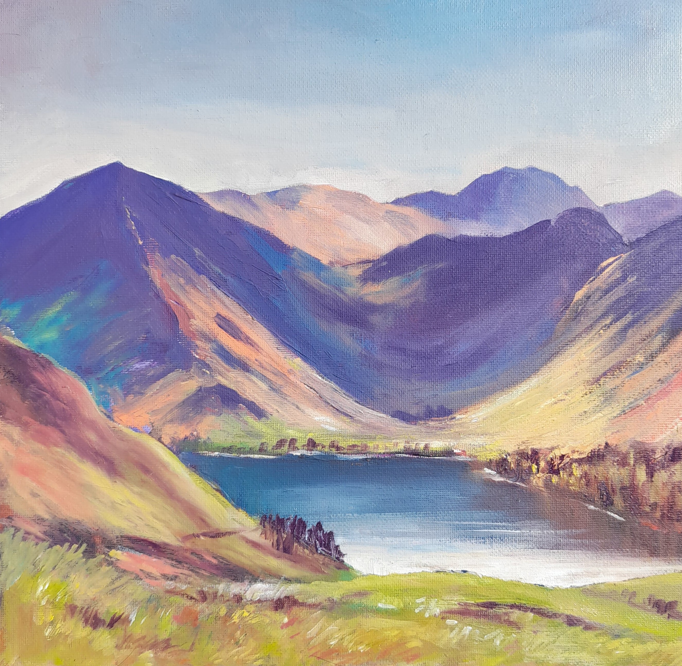Buttermere from Whiteless Pike Original Oil painting. – Jane Ward