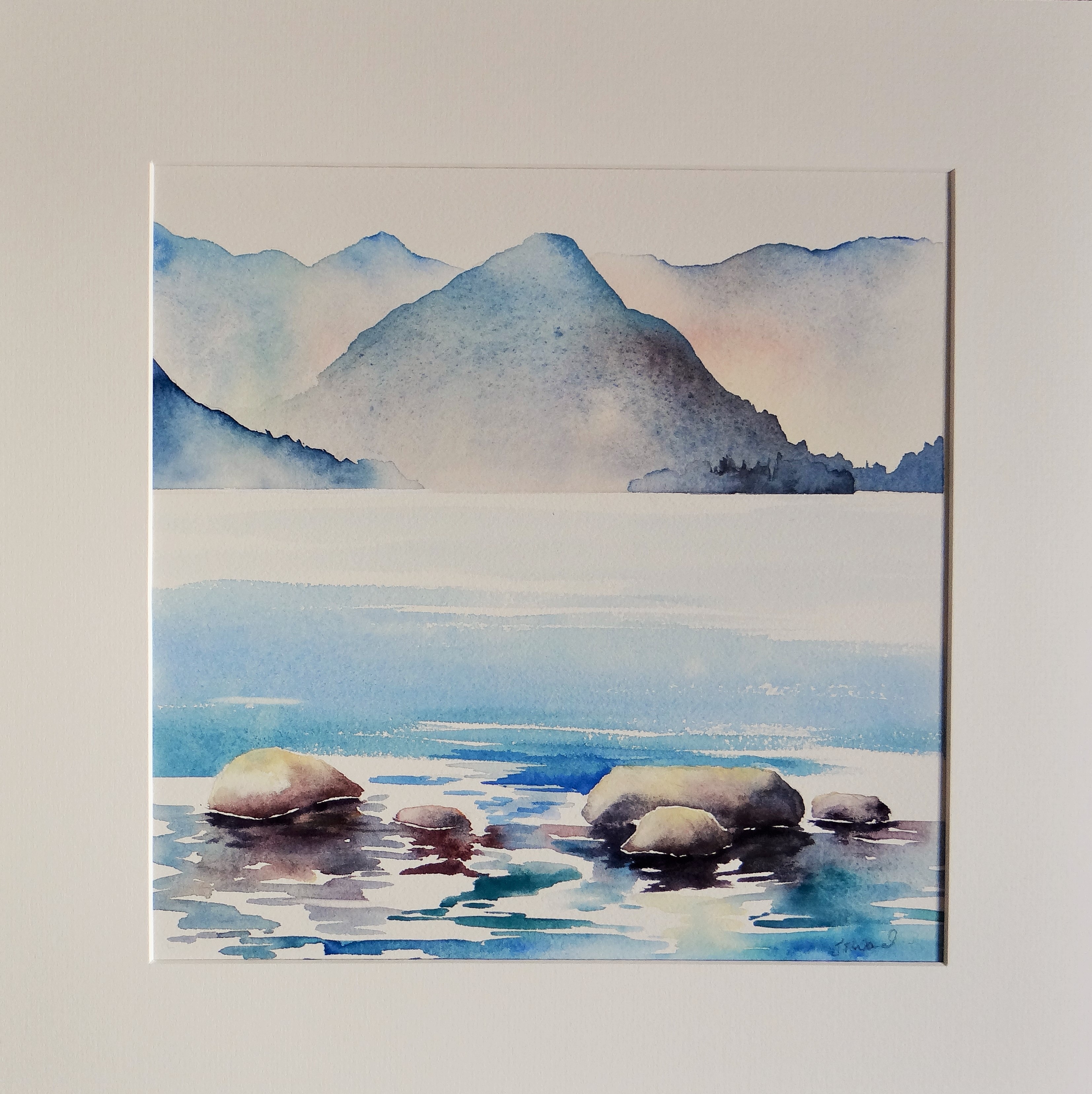 Ullswater Blues original watercolour painting – Jane Ward Artist